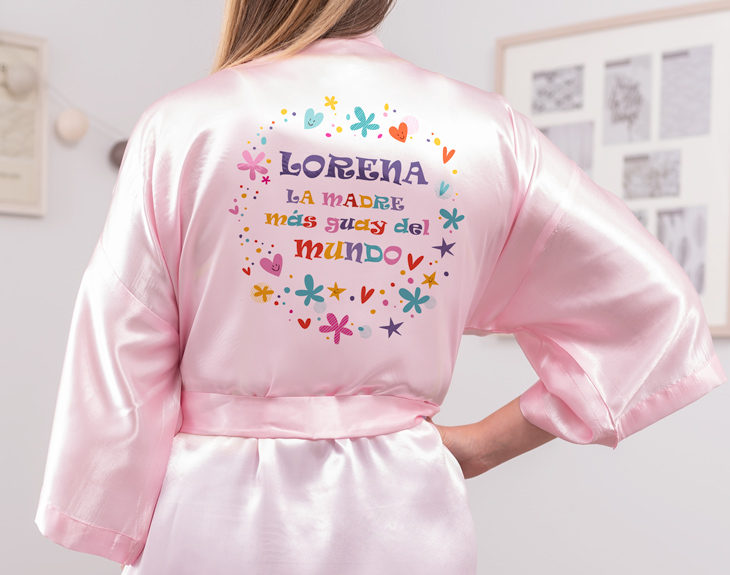 Bata rosa "La madre más guay" personalizada - Regalo Original