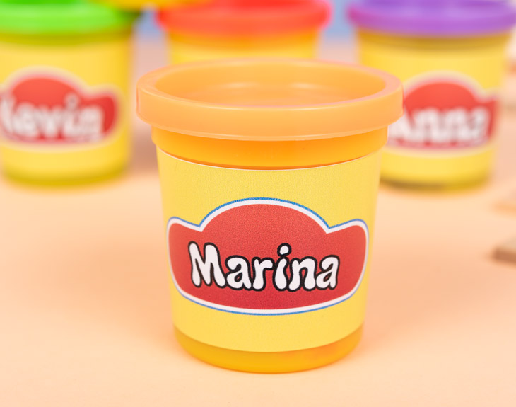 Personalised Play Doh pots - Made In Gift