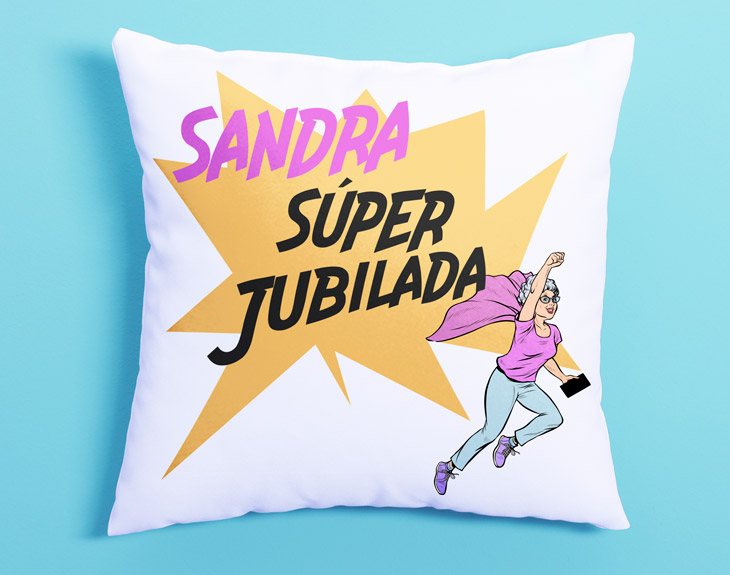 Cojín personalizado "Super jubilado/a" - Regalo Original