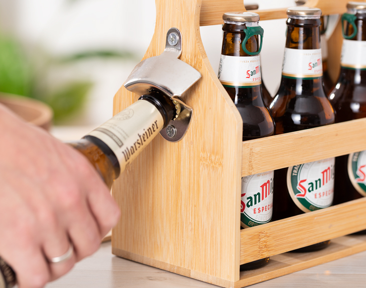 Wooden beer box "I love you" with name - Made In Gift