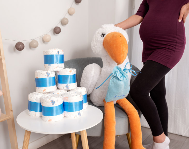 Cigüeña gigante con pañales - Regalo Original