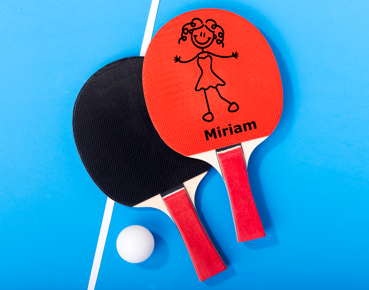Personalised table tennis rackets "Hobbies Family" - Made In Gift