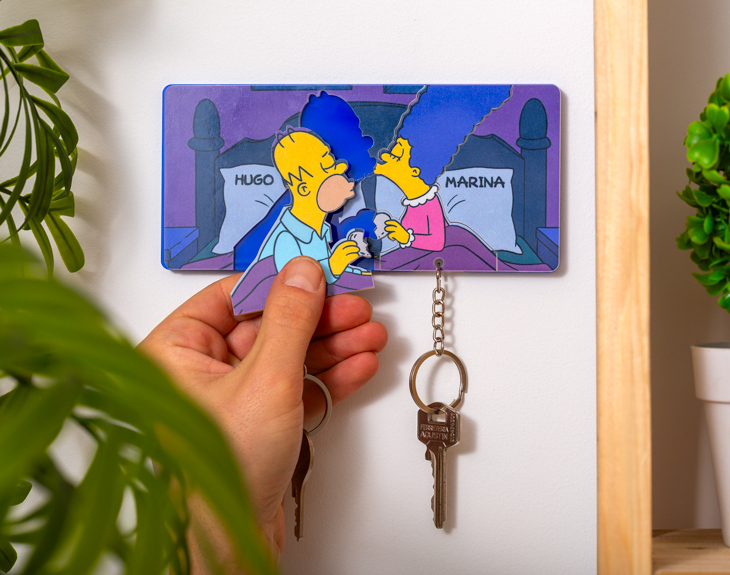 Methacrylate key holder and key ring "Simpson" - Made In Gift