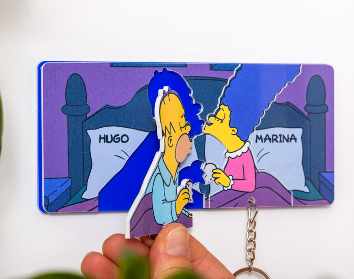 Methacrylate key holder and key ring "Simpson" - Made In Gift