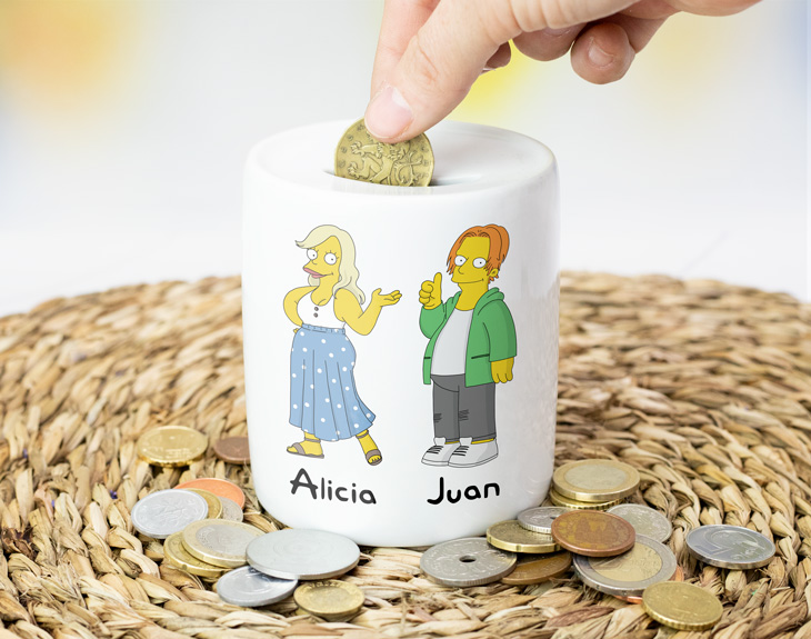 Customised piggy bank "Simpsons Family" - Made in Gift