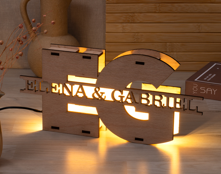 Letras de Madera con Luz y Nombres - Regalo Original