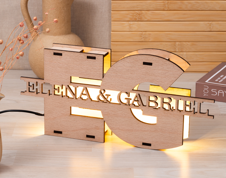 Letras de Madera con Luz y Nombres - Regalo Original