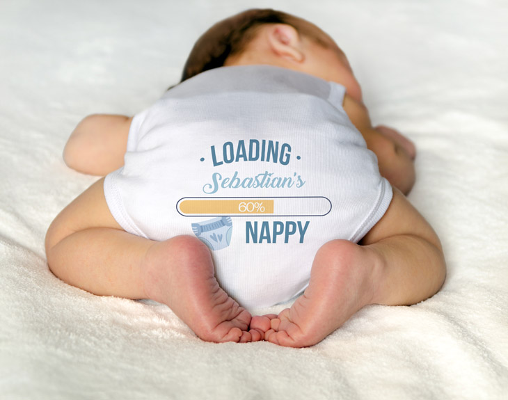 Personalised body "Loading nappy" - Made In Gift