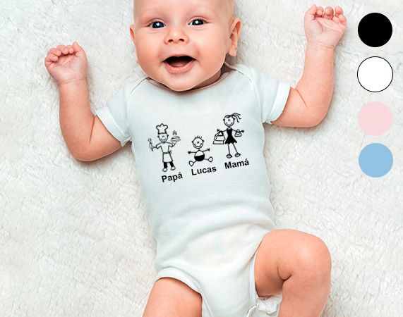 Customised body for babies "Hobbies Family" - Made in Gift