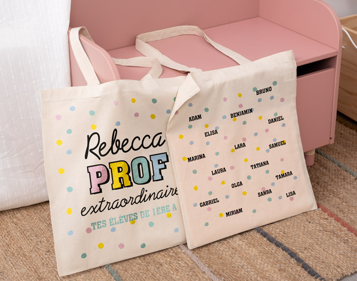 Tote bag personnalisé "Prof extraordinaire" - MadeinGift