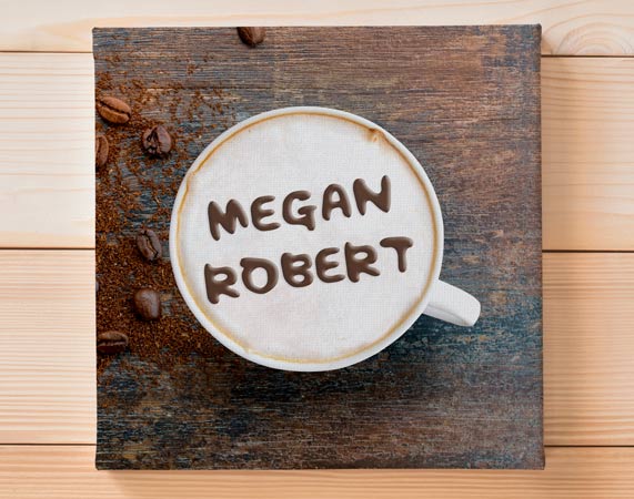 Lienzo "Mensaje en el café" personalizado