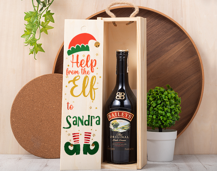 Box "Christmas elf" with liqueur - Made In Gift
