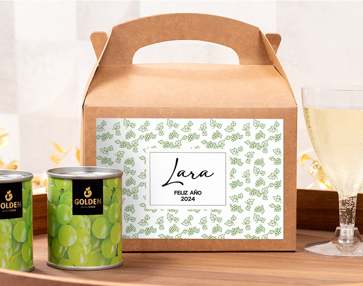 Caja mix de Nochevieja "Racimo de uvas" personalizada - Regalo Original