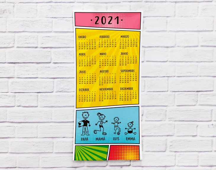 calendario personalizado con tu familia