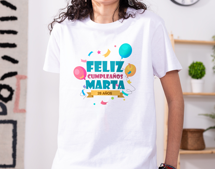Camiseta Feliz Cumple Confeti Regalo Original