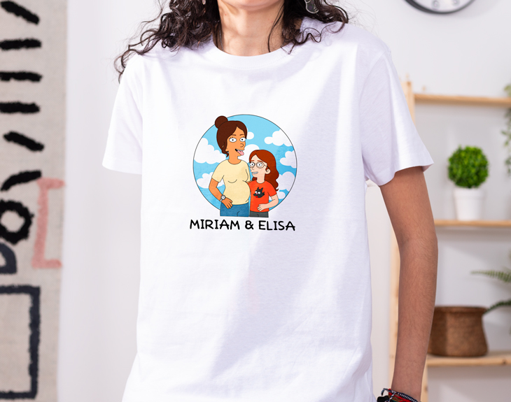 T-shirt personnalisé "Maman cartoon" - MadeinGift