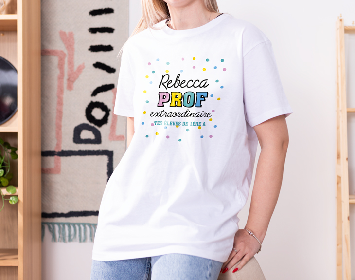 T-shirt personnalisé "Un prof extraordinaire" - MadeinGift