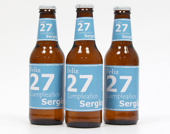 Cerveza personalizada cumpleaños (azul)