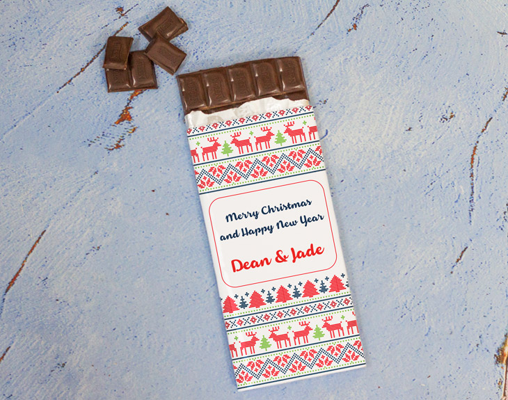 Chocolate bar with Christmas wishes
