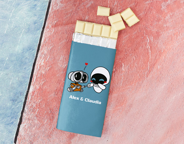 Tableta de chocolate "Wall-e enamorado - Regalo Original