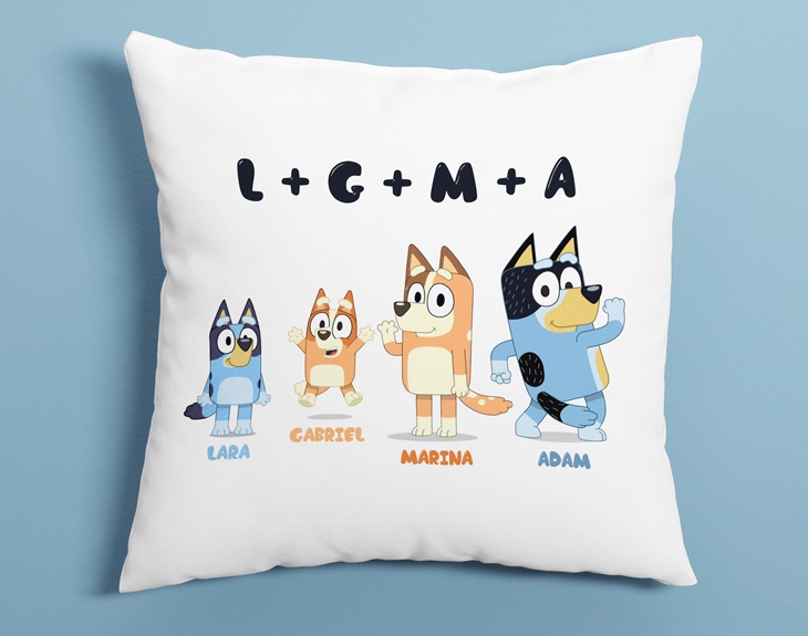 Customised cushion "Bluey family" - Made In Gift