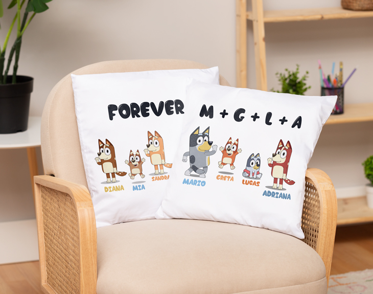 Customised cushion "Bluey family" - Made In Gift