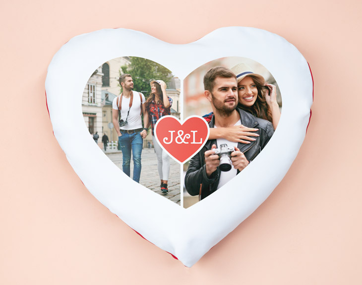 Cojín corazón "Collage corazón" - Regalo Original