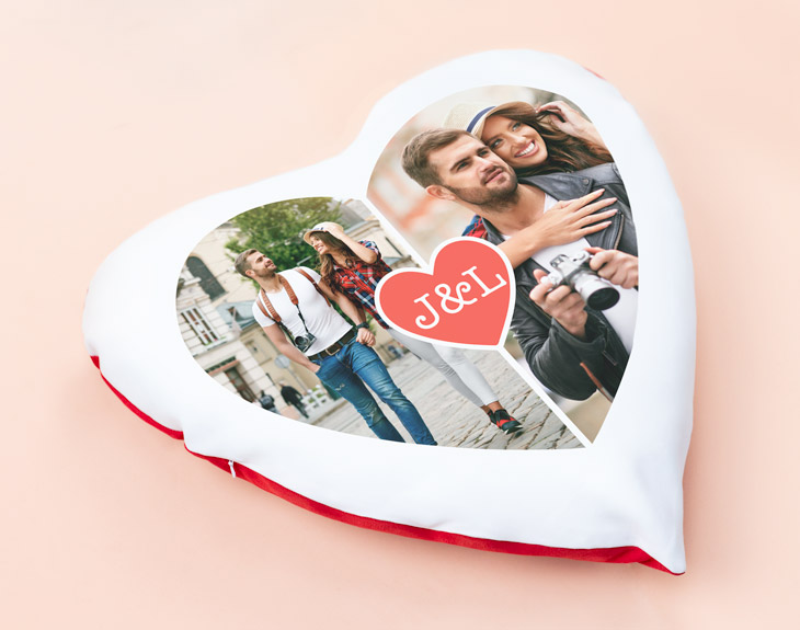 Cojín corazón "Collage corazón" - Regalo Original