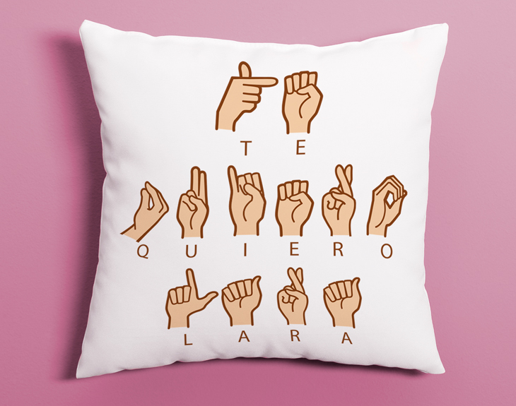 Cojín personalizado Lengua de signos