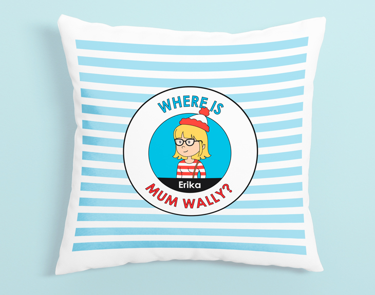 Customised cushion "Where's mum Wally?" - Made In Gift