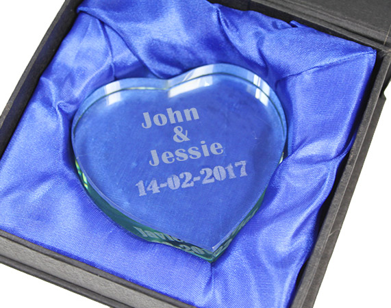Engraved Crystal Heart