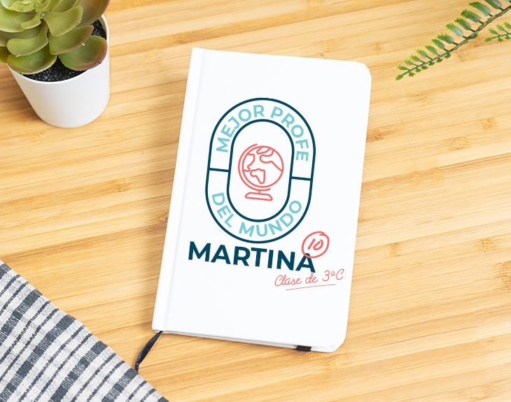 Cuaderno personalizado "Mejor profe del mundo" - Regalo Original