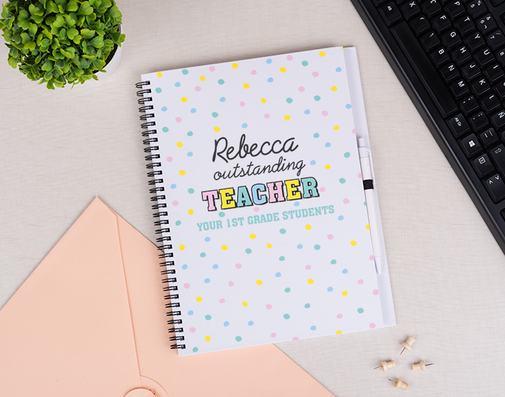 Personalised notebook "Outstanding teacher" - Made In Gift