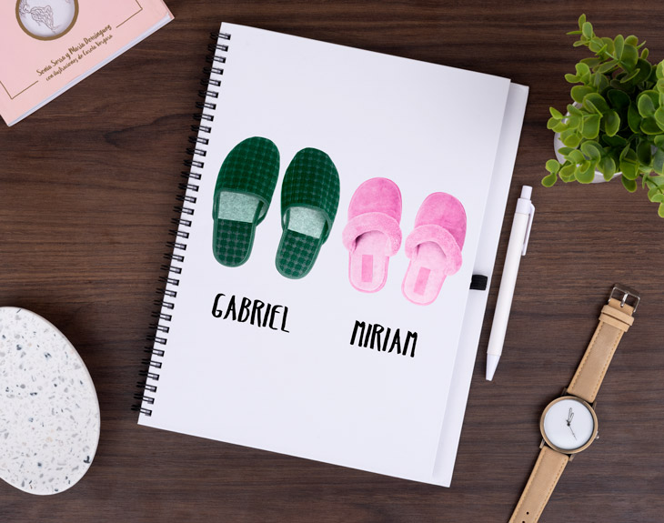 Customised notebook "Shoes Family" - Made in Gift