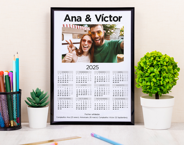 Lámina personalizada "Calendario con foto" - Regalo Original