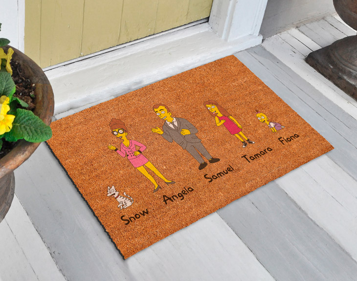 Customised coconut-fibre doormat "Simpsons Family" - Made in Gift