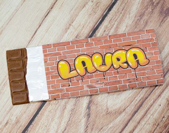 Tableta de chocolate "Graffiti" personalizada