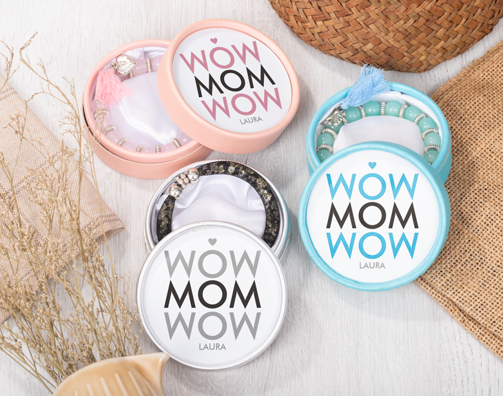 Pulsera con cajita personalizada "Wow Mom" - Regalo Original