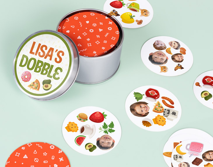 Personalised card game "Food Dobble" - Made In Gift