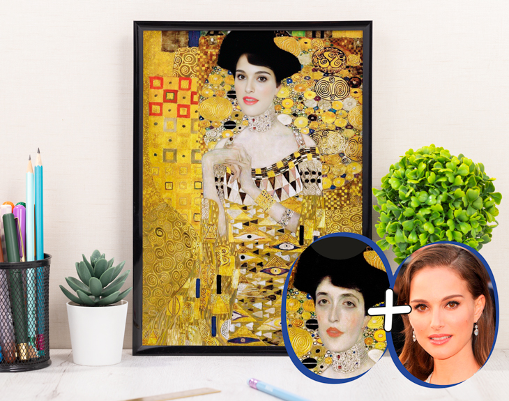 Affiche "Klimt" avec votre visage - Made In Gift