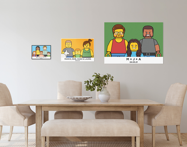 Lámina personalizada "Familia Lego pop" - Regalo Original