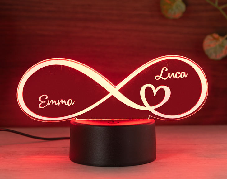 Lámpara de metacrilato "Amor infinito" - Regalo Original