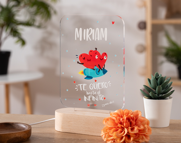Lámpara de Metacrilato "Te Quiero hasta el Infinito" - Regalo Original