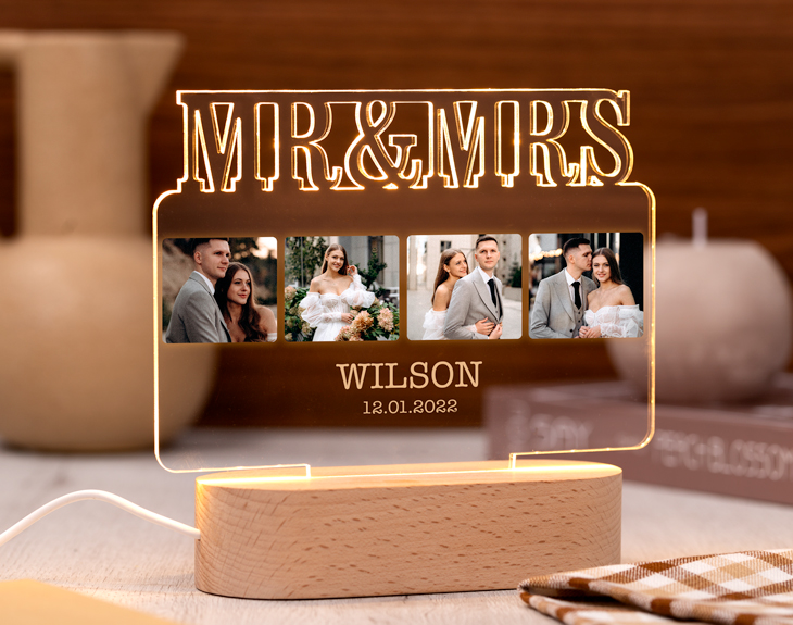Methacrylate lamp "Mr & Mrs" - Made in Gift