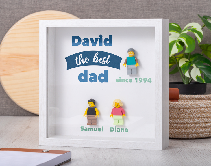 Wooden frame with Lego minifigures "Best dad" - Made In Gift