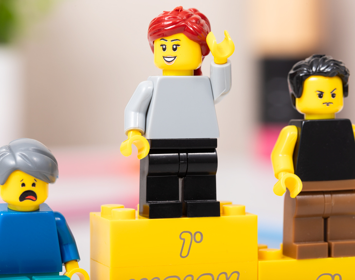 Lego minifigure with customised podium - Made In Gift
