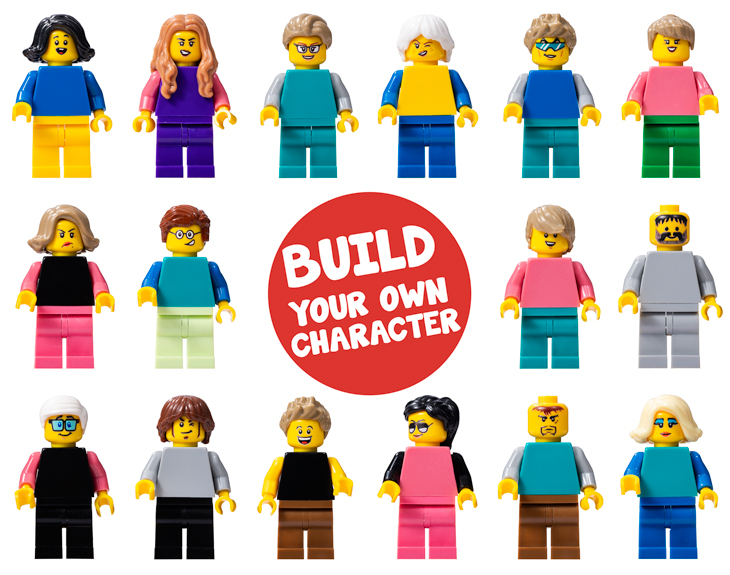 Wooden frame with Lego minifigures - Made In Gift