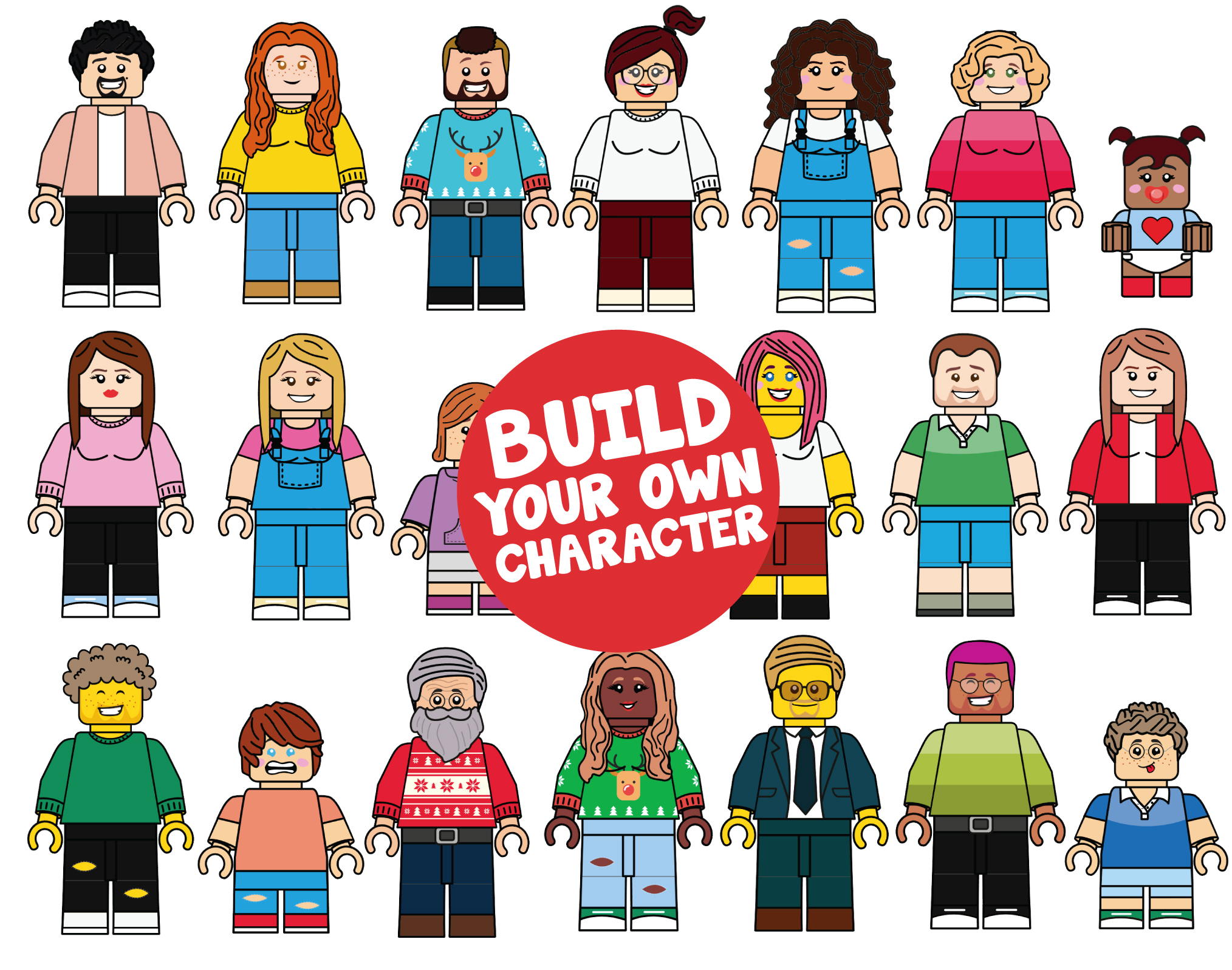Neoprene coaster "Lego family" - Made In Gift