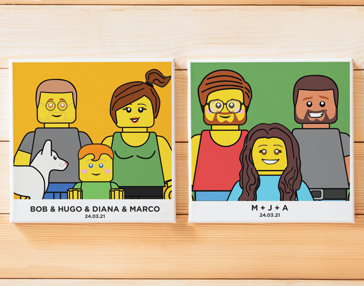 Customised canvas "Lego Pop Family" - Made In Gift