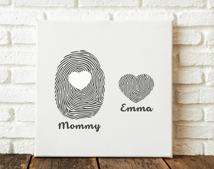 Custom canvas "Fingerprint with heart" - Made in Gift